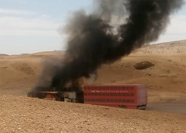 Tourist bus catches fire - The Namibian
