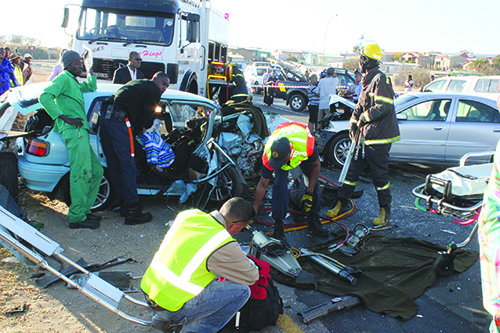 Gruesome accident leaves four seriously injured - The Namibian