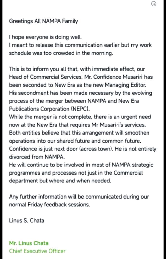 Musariri takes over New Era newsroom - News - The Namibian