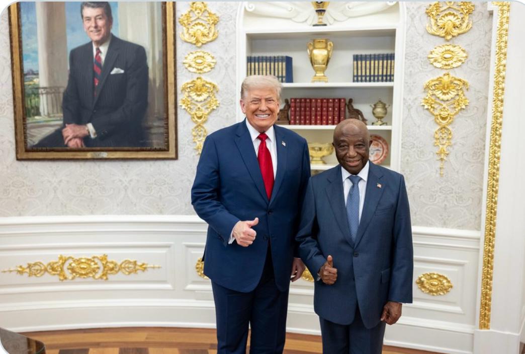 Trump compliments Liberian president Boakai on speaking 'good English ...